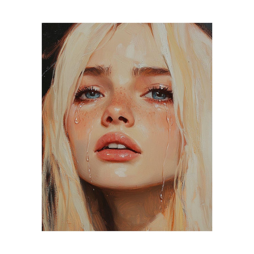 Lonely Crying Girl Poster, Satin Posters (210gsm), Crying Young Lady ...