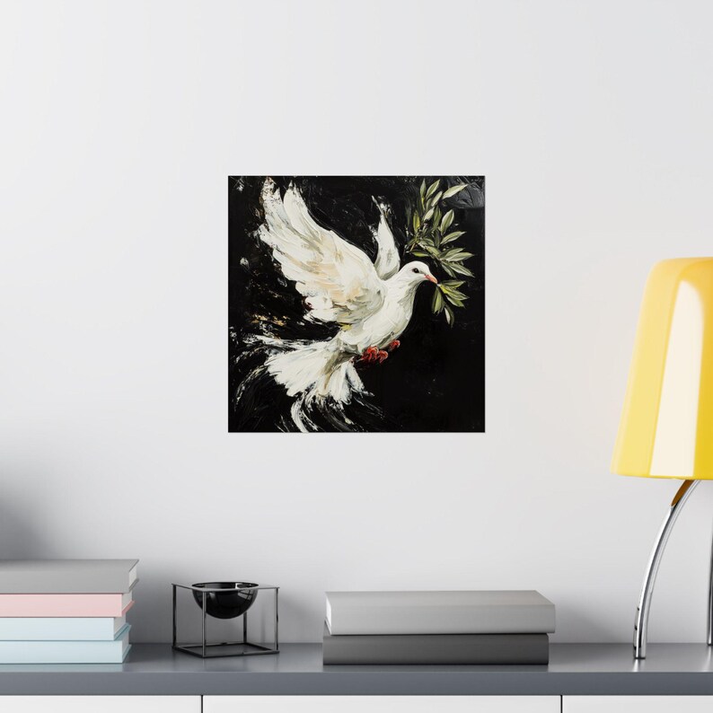 Peace Dove Satin Poster: Abstract Dove With Olive Branch (210gsm) - Etsy