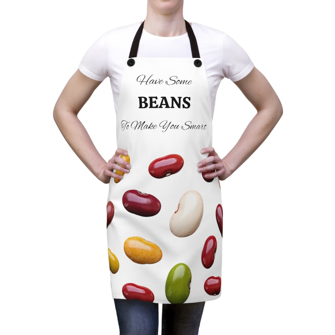 Apron (AOP), Bean Apron, Make You Smart Apron, Have Some Beans, Cooking for You, - Etsy