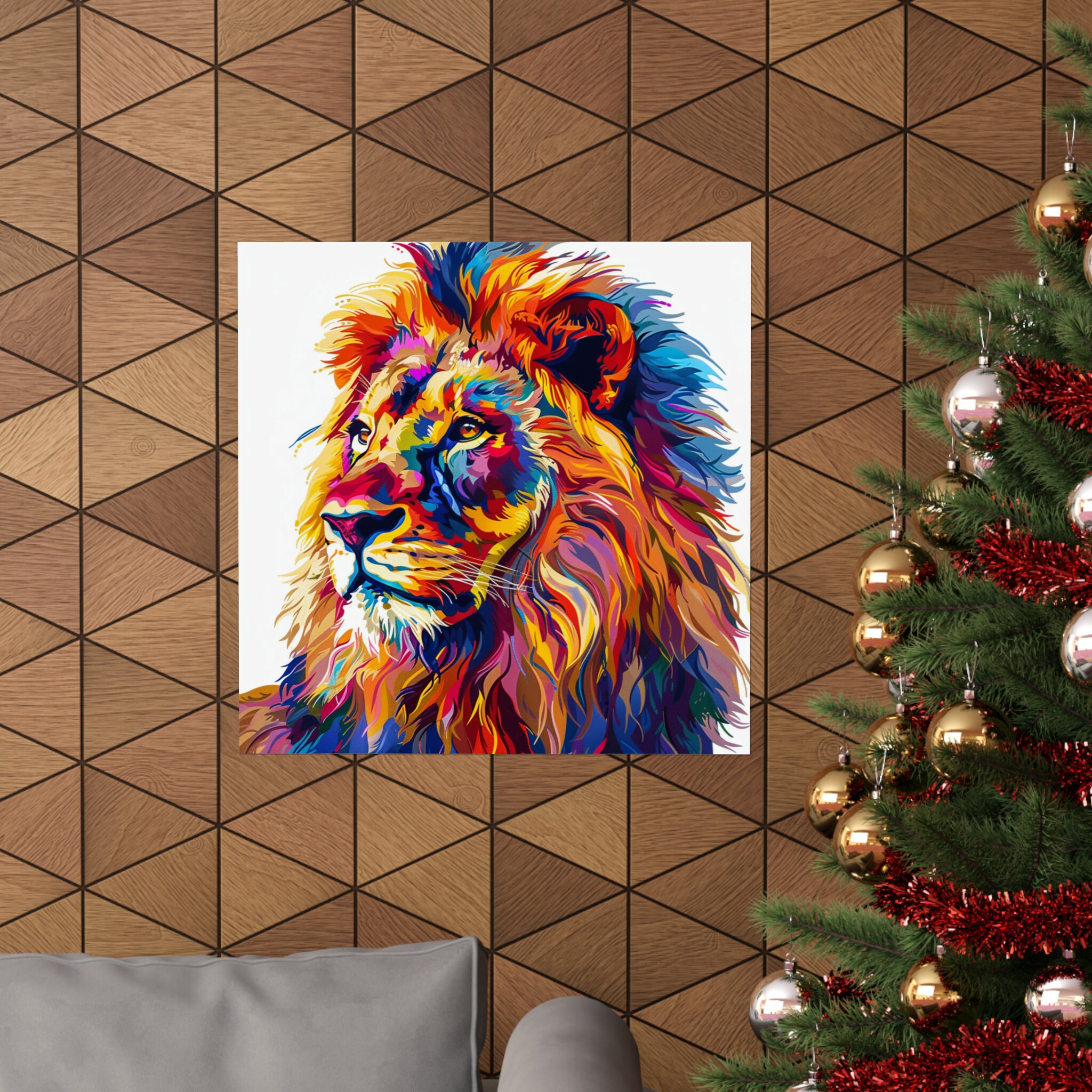 Matte Poster of Lion, Lion on Wall, King of Beasts, Nursery Wall ...