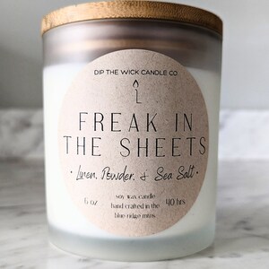 FREAK IN the SHEETS Soy Wax Candle - Wedding Gift, Gift for Him, Funny ...