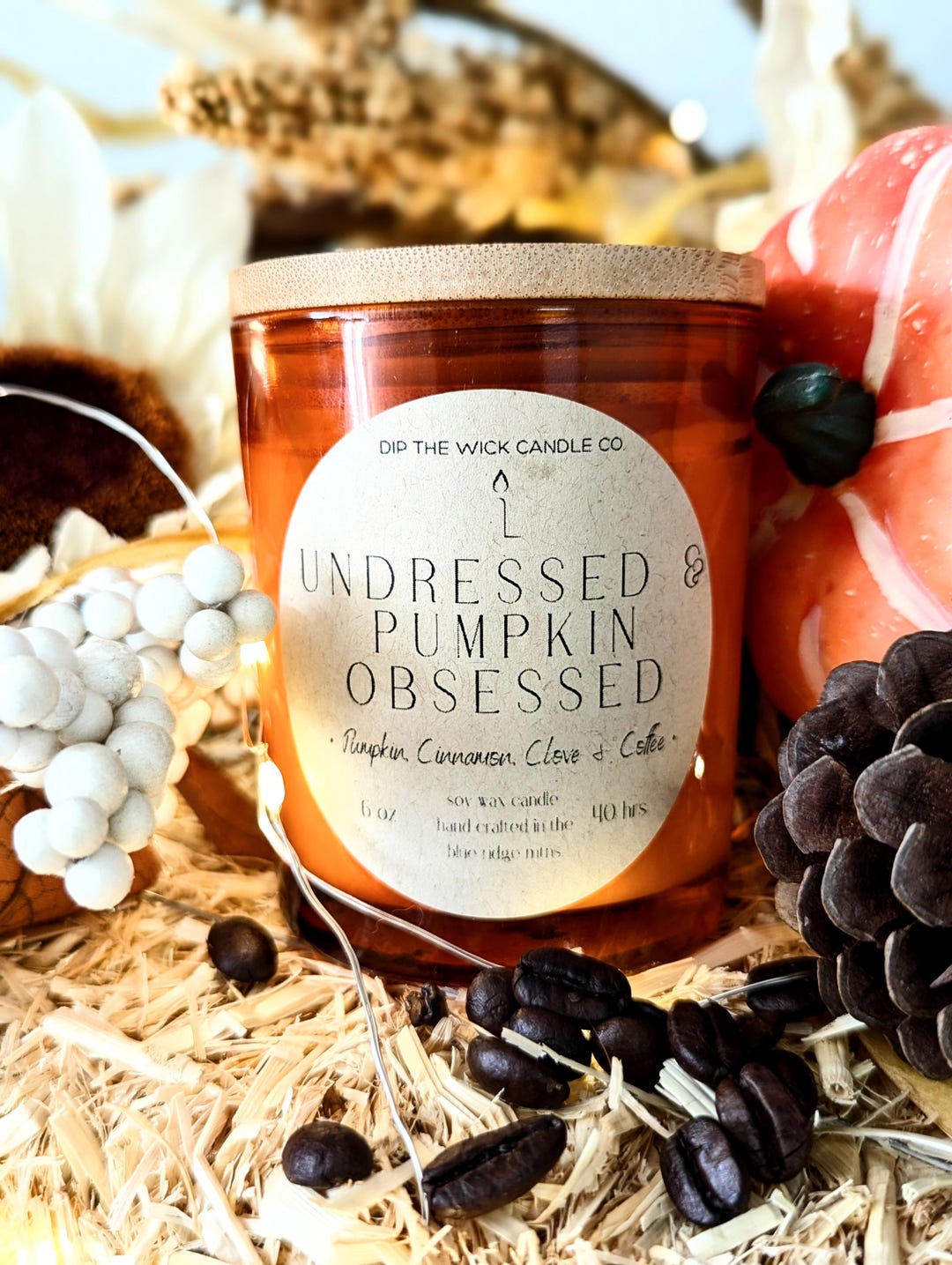 UNDRESSED and PUMPKIN OBSESSED Scented Candle – Pumpkin Coffee Scent ...