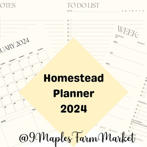 Homestead Calendar 2024, Farm Planner, Farmhouse Organization ...