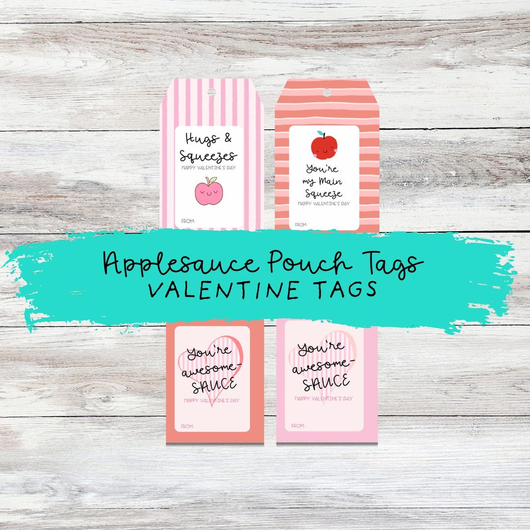 Printable Valentine Applesauce Gift Tags - Etsy