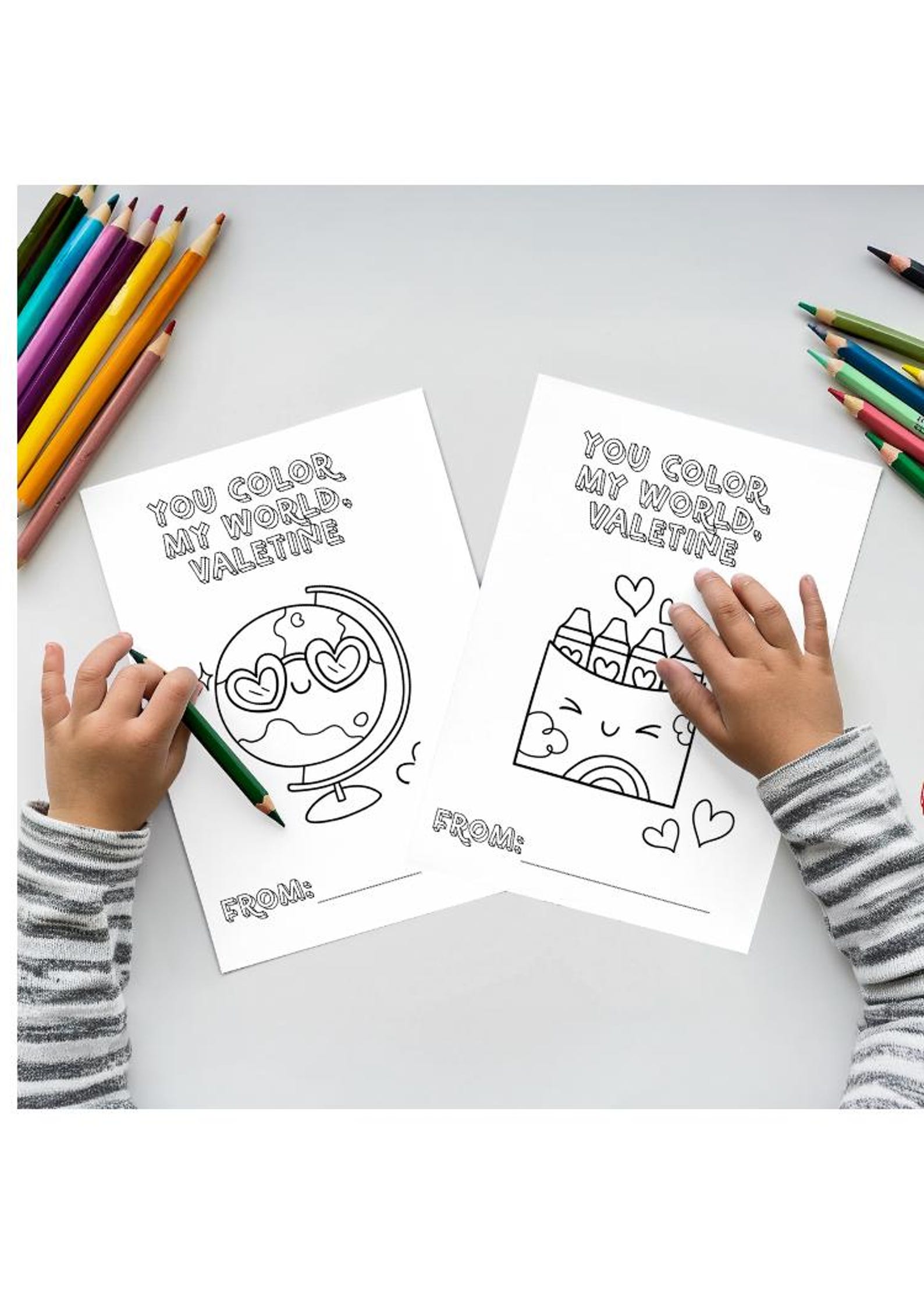 Printable Color Your Own Valentine Cards - Etsy