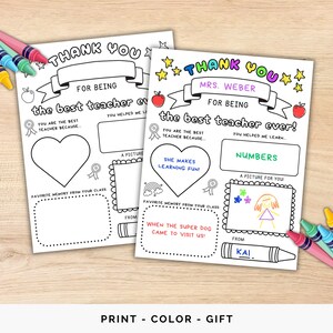 Printable Teacher Appreciation Week Gift, All About My Teacher, End of ...