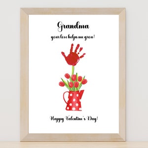 Grandma Handprint Art Valentines Day, Valentines Day Printable Craft ...