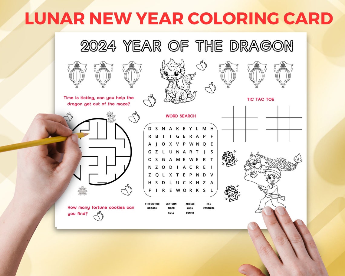Printable Lunar New Year Activity Mat, Chinese New Year Kindergarten ...