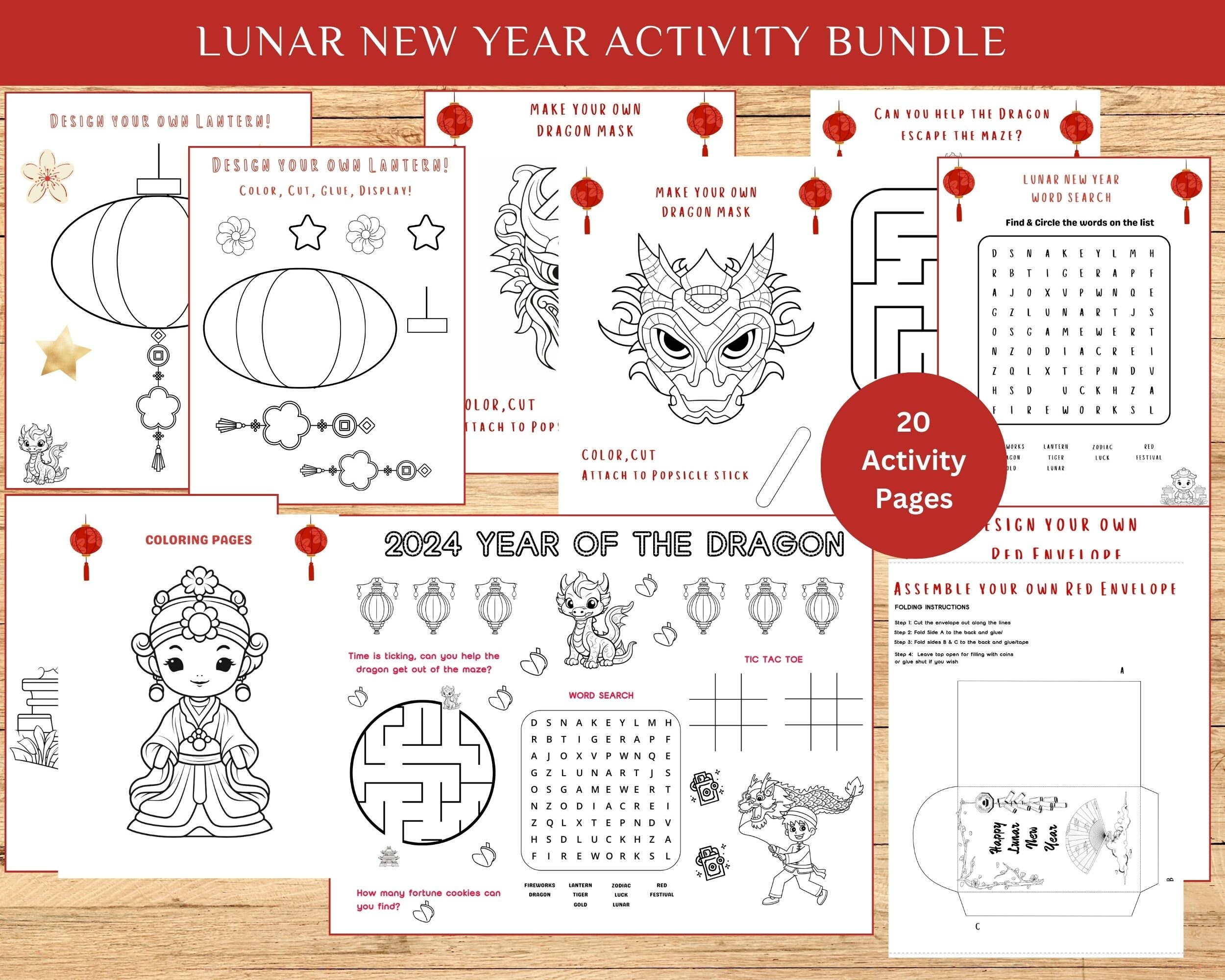 Lunar New Year Kids Activity Bundle, Chinese New Year Kids Craft ...