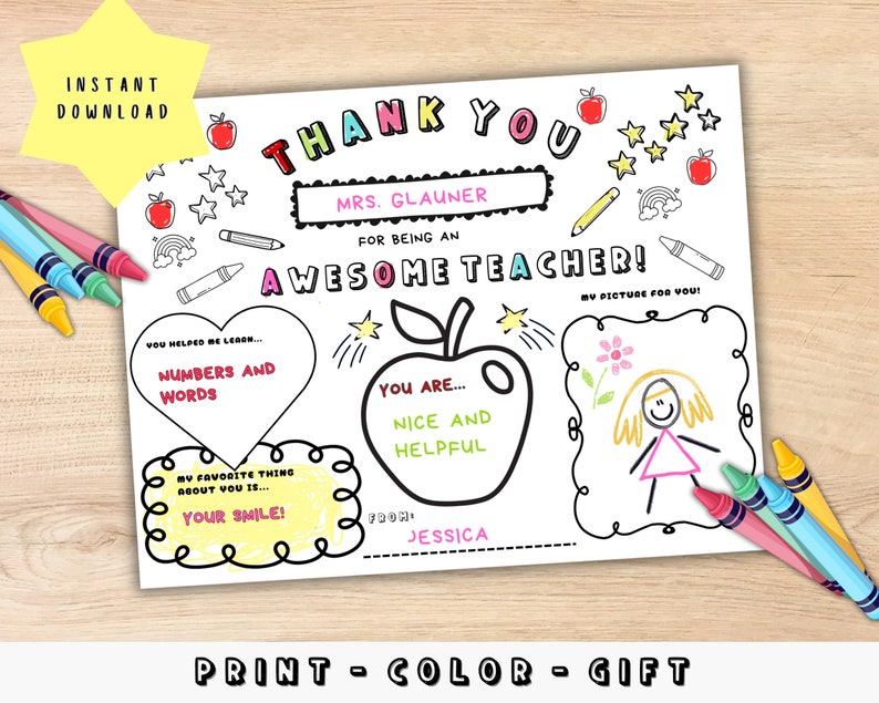 Teacher Appreciation Week Printable, All About My Teacher, Teacher ...