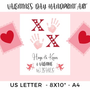 PRINTABLE Valentines Day Handprint Art Craft for Kids, Keepsake Art ...