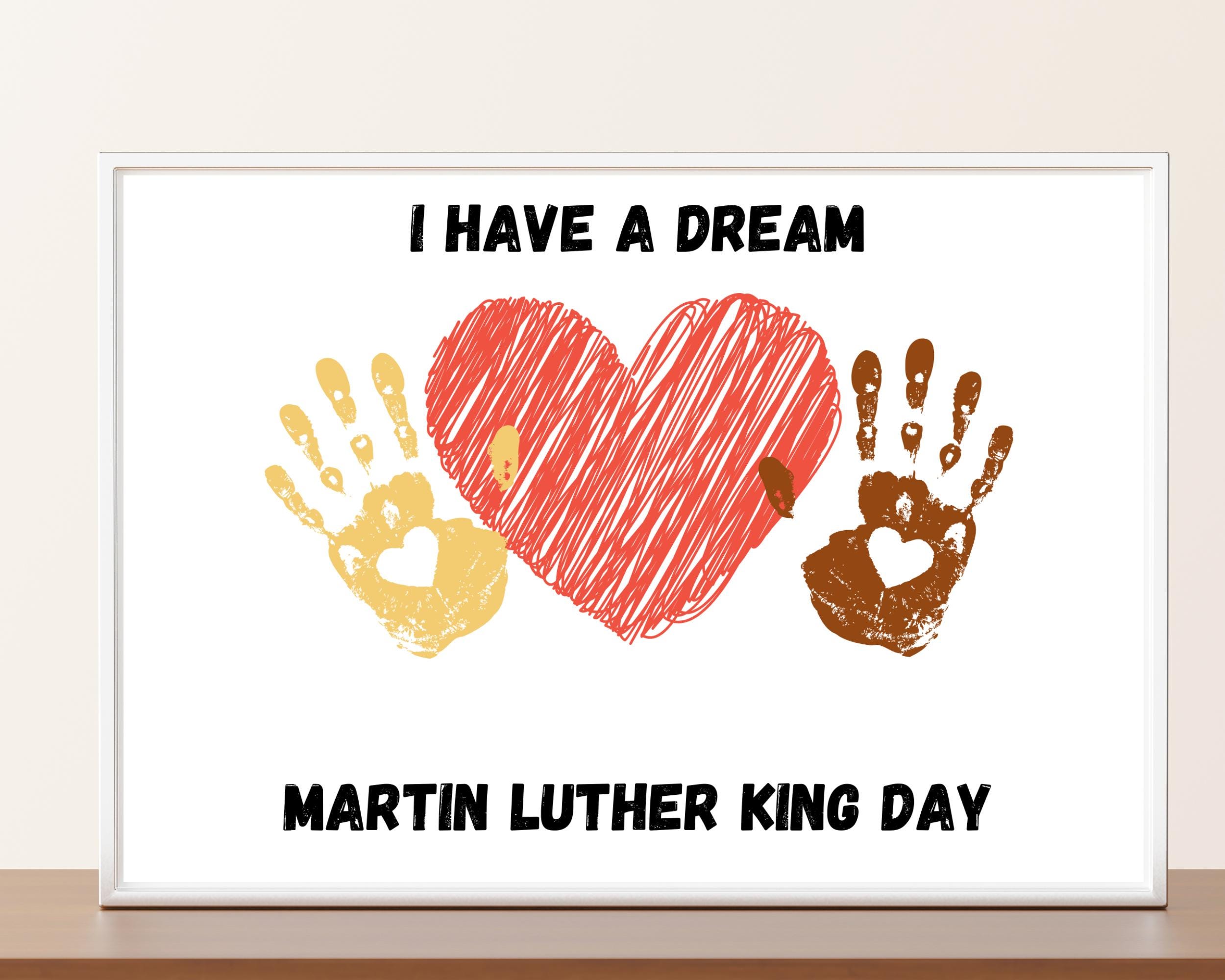 MLK Day Handprint Art, MLK Handprint Craft, I Have a Dream Keepsake ...