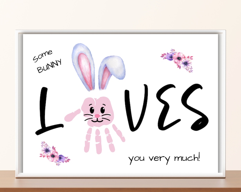 Handprint Bunny Keepsake Craft, Easter Handprint Craft, Some Bunny ...
