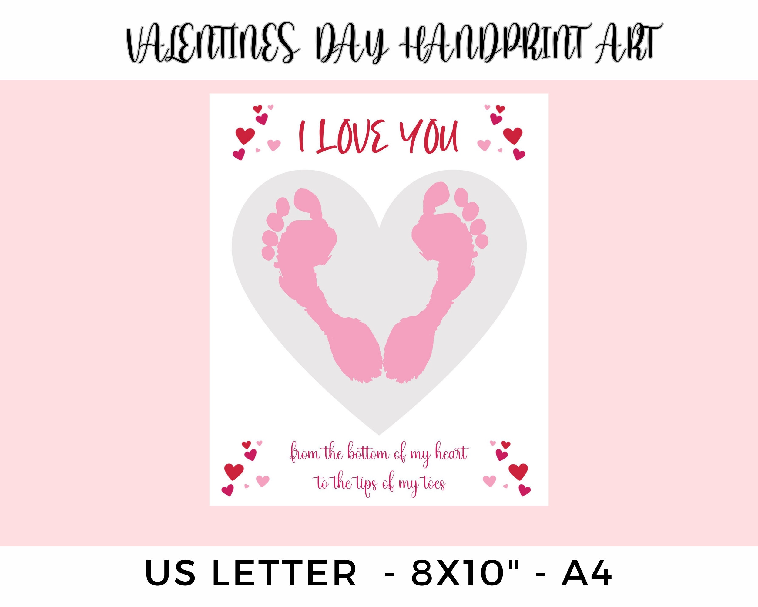 Valentines Day Footprint Craft, Preschool Valentines Day Handprint ...