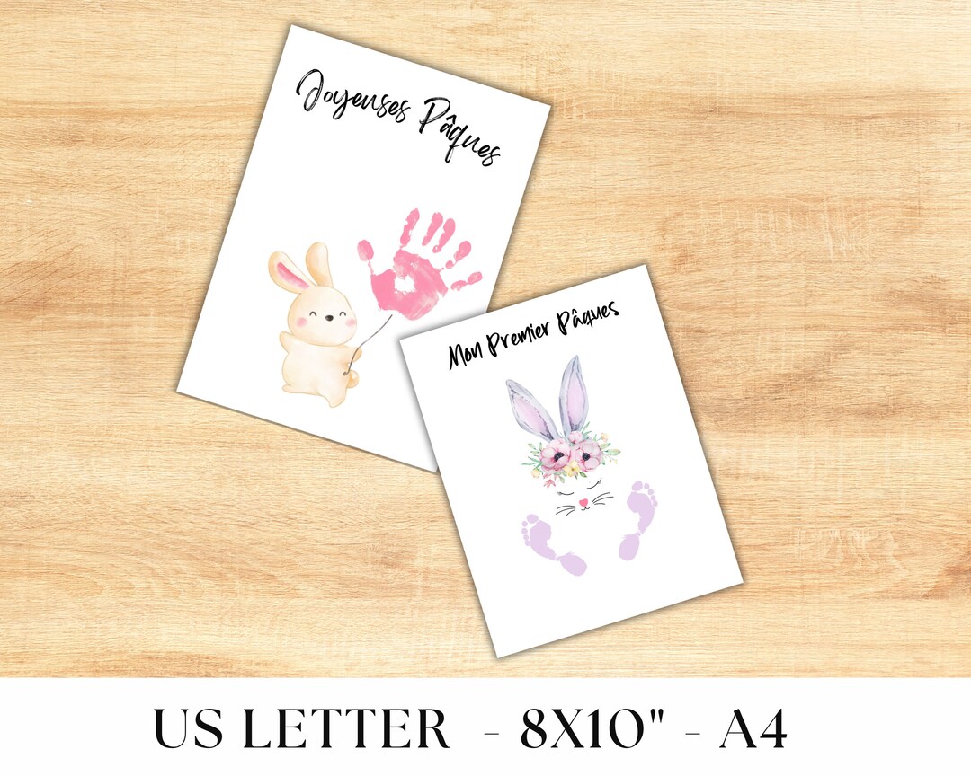 French Easter Handprint and Footprint Art Bundle, Baby Footprint Art ...