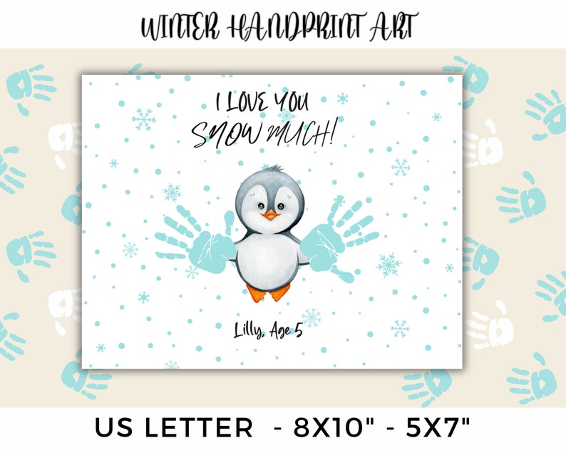 Penguin Handprint Craft Winter Handprint Art, Preschool Craft ...