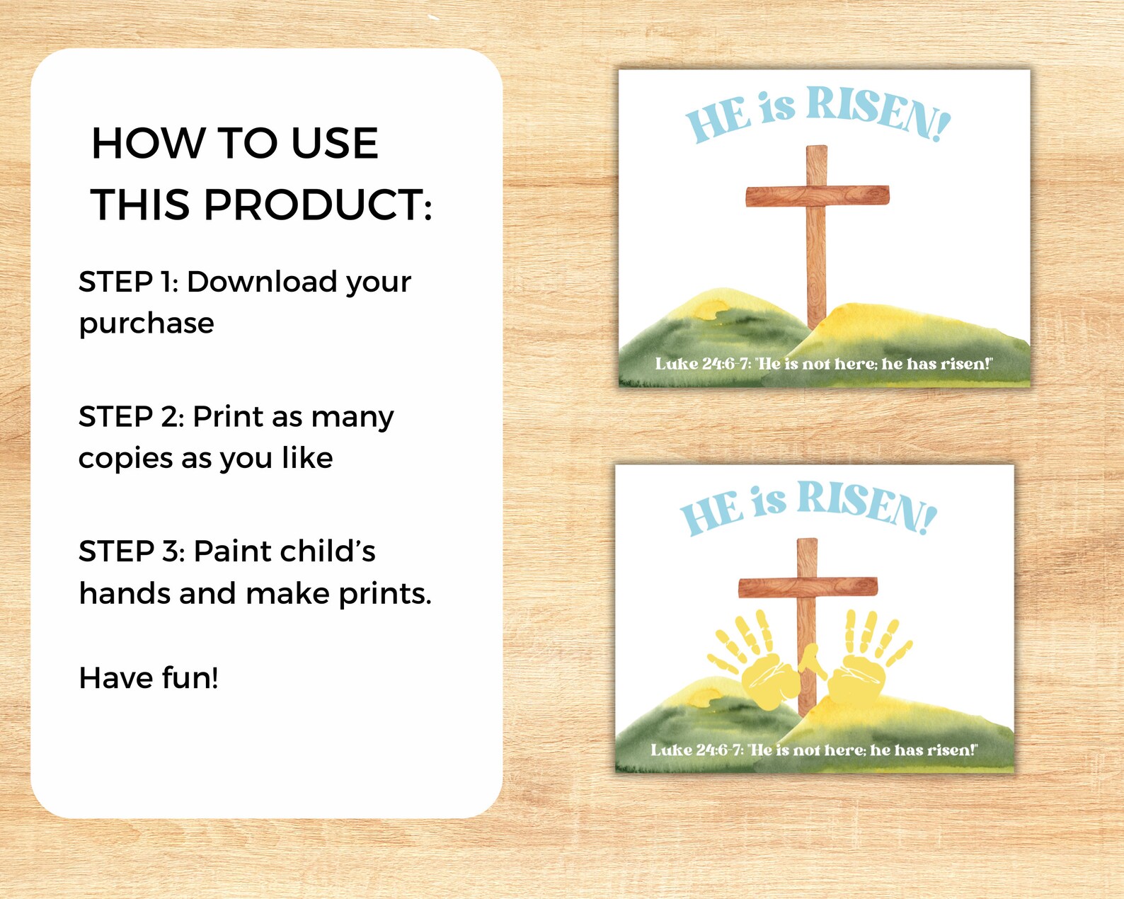 Easter Handprint Art Christian, He is Risen Handprint Craft, Sunday ...