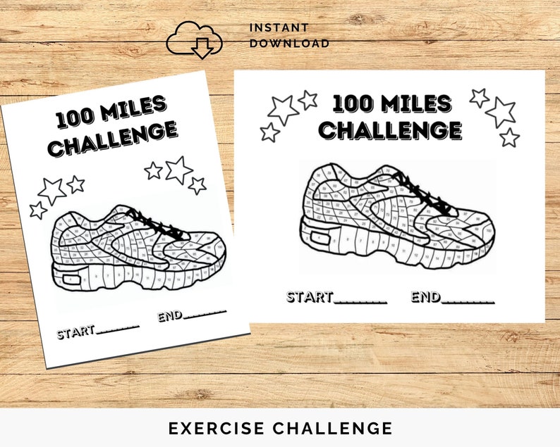 Running Log 100 Miles Walking Challenge Tracker Running Printable ...