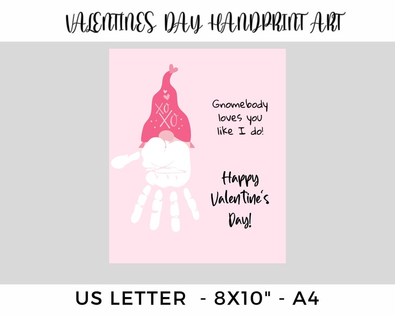 Valentine Handprint Art, Valentine Printable Craft, Handprint Art ...