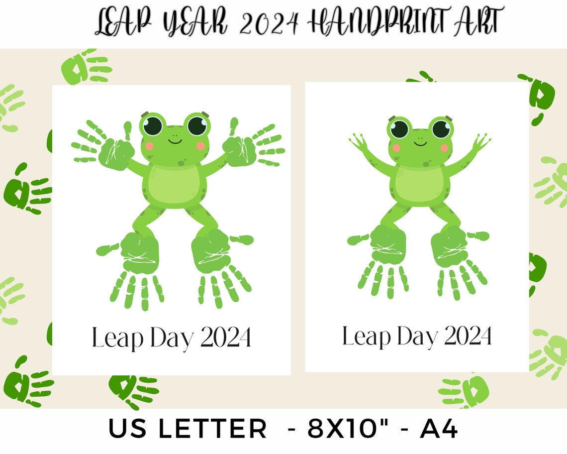 Leap Year 2024 Handprint Craft, Leap Day Handprint Art, Toddler Craft ...