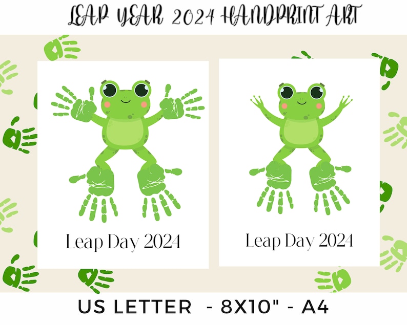 Leap Year 2024 Handprint Craft, Leap Day Handprint Art, Toddler Craft ...
