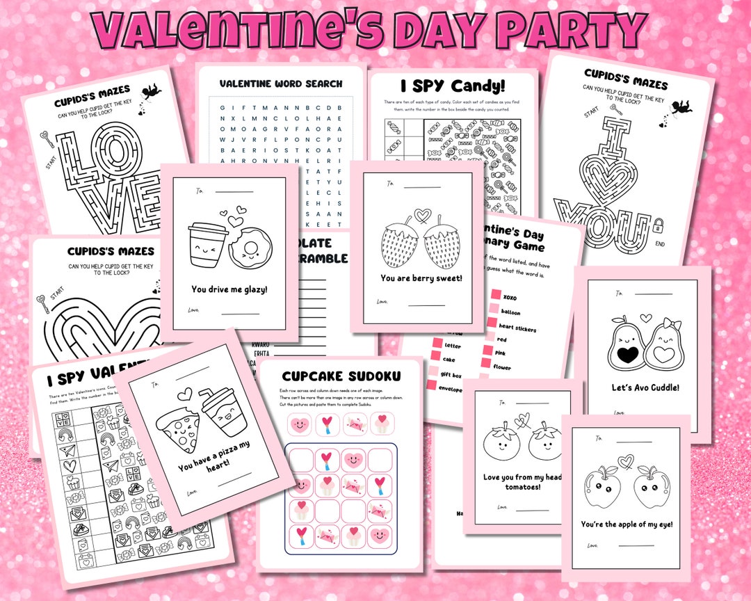 Valentines Day Party Activity Digital Download, Valentines Activities ...