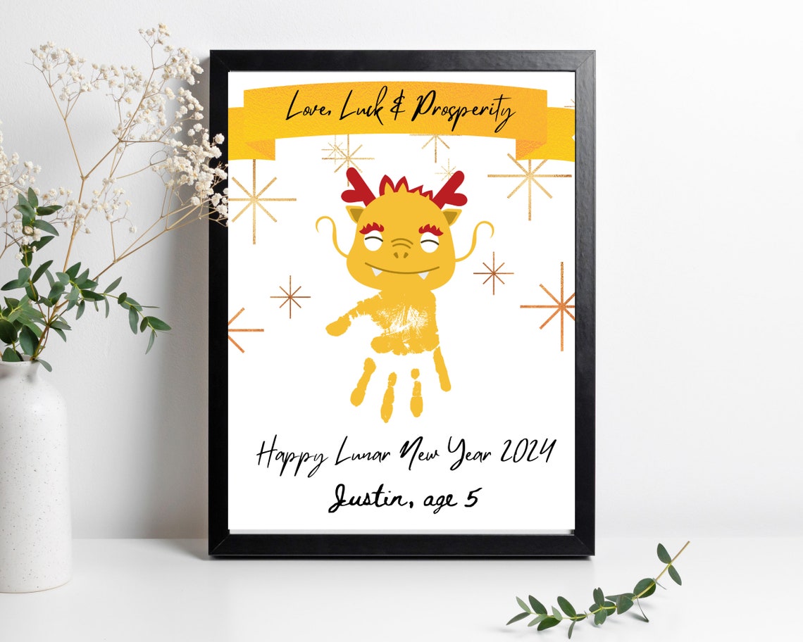 Lunar New Year Handprint Craft, Chinese New Year Handprint Art, Year of ...