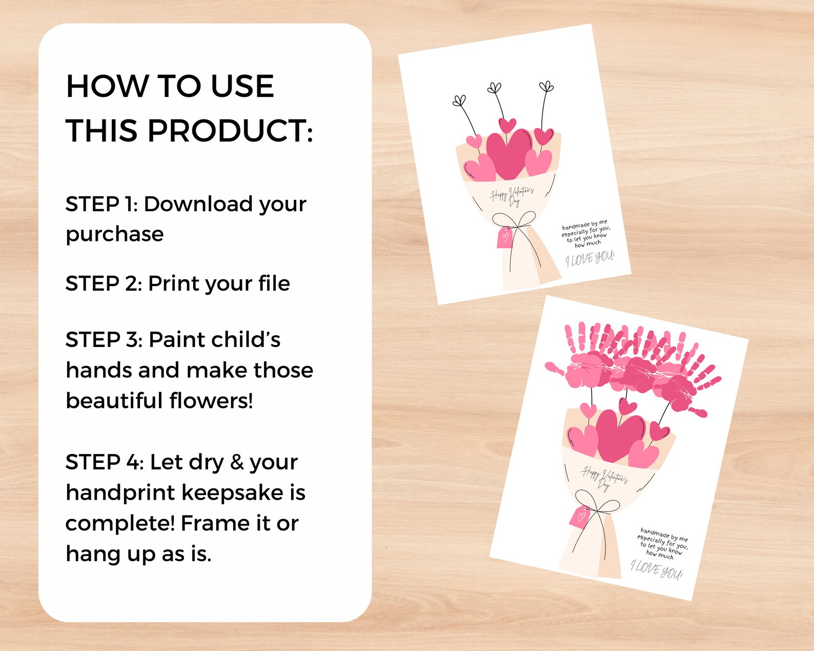 Valentines Day Handprint Art, Valentine Handprint Craft, Valentine Baby ...