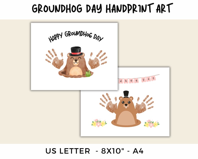 Groundogs Day Handprint Art Craft Bundle Preschool, Groundhogs Day ...