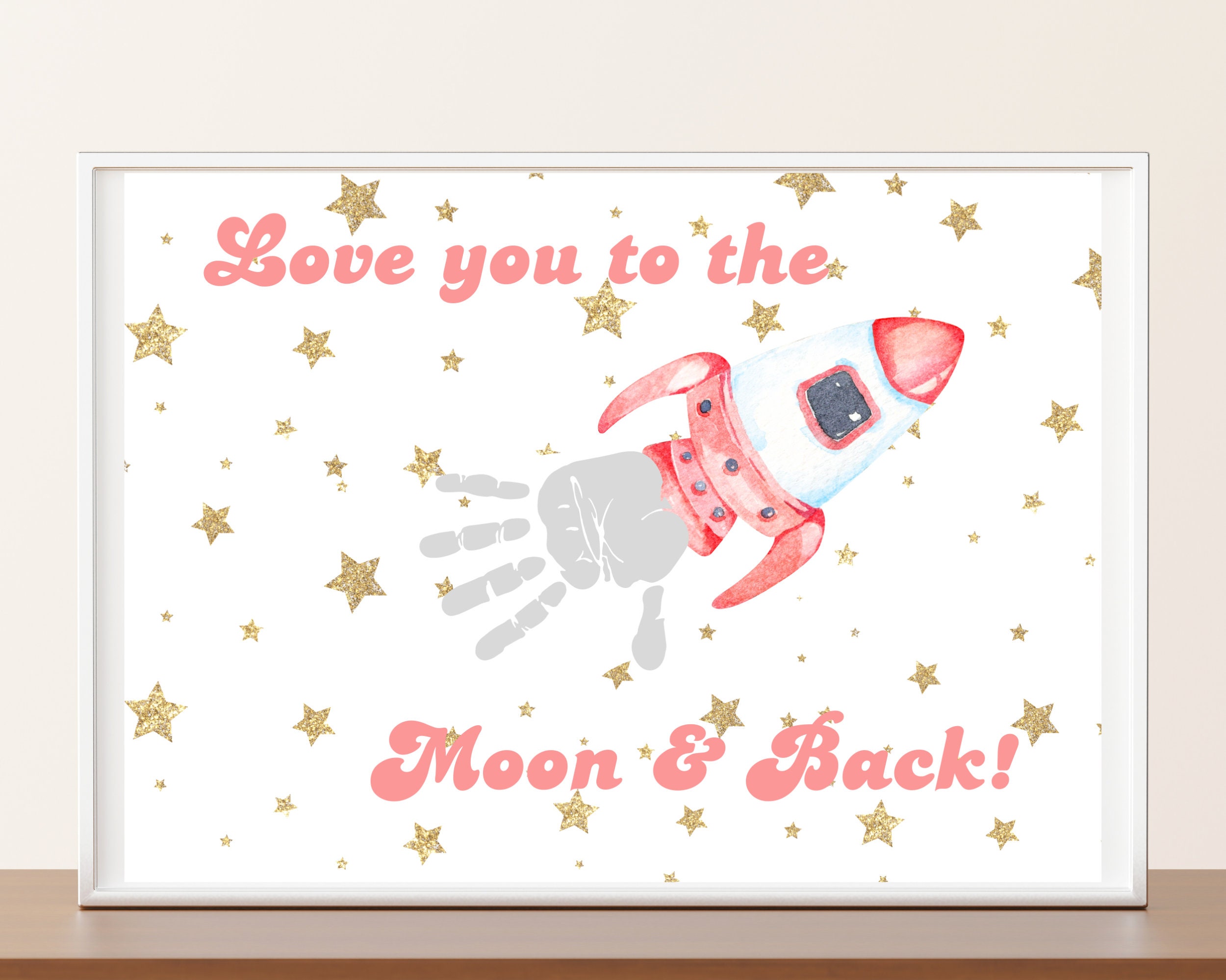 Mothers Day Handprint Art, Love You to the Moon and Back Handprint Art ...