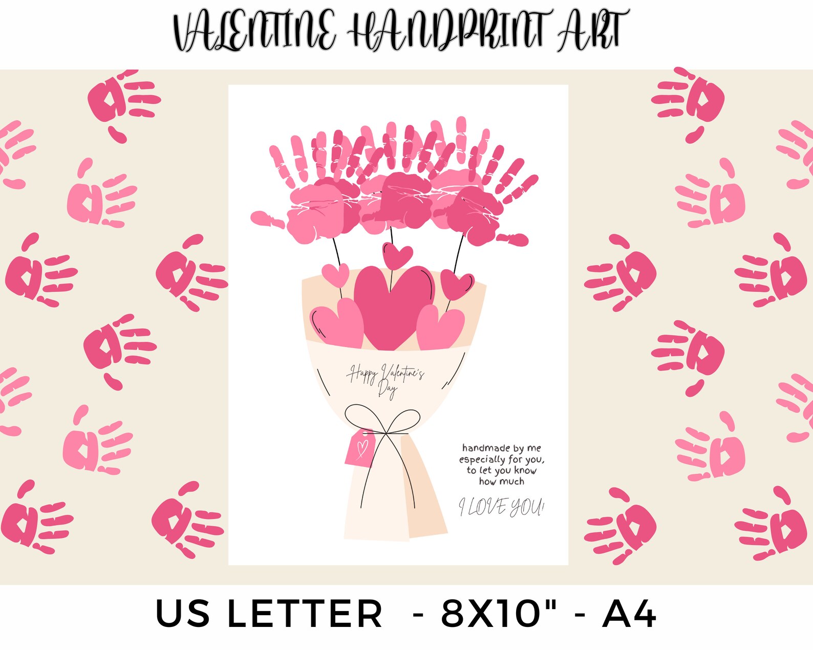 Valentines Day Handprint Art, Valentine Handprint Craft, Valentine Baby ...