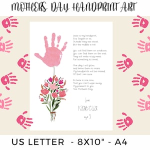 Mothers Day Handprint Art Printable, Mom Handprint Craft, 1st Mothers ...
