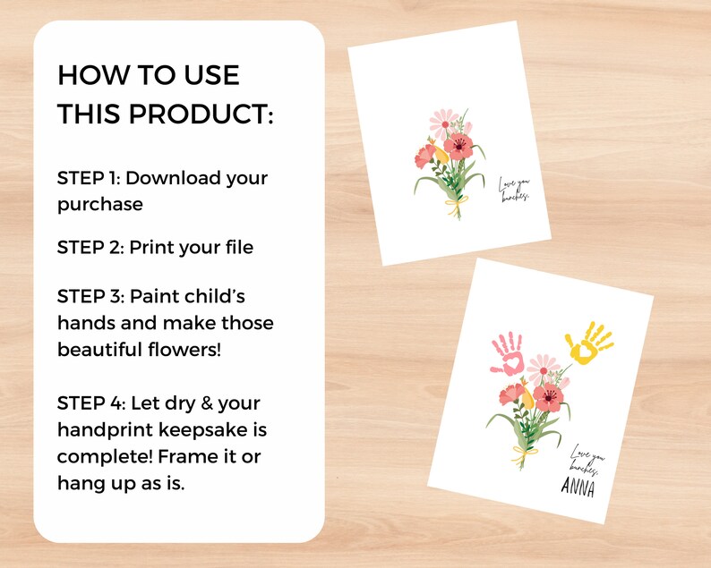 Mothers Day Handprint Art Printable, Mothers Day Gift Handprint Craft ...