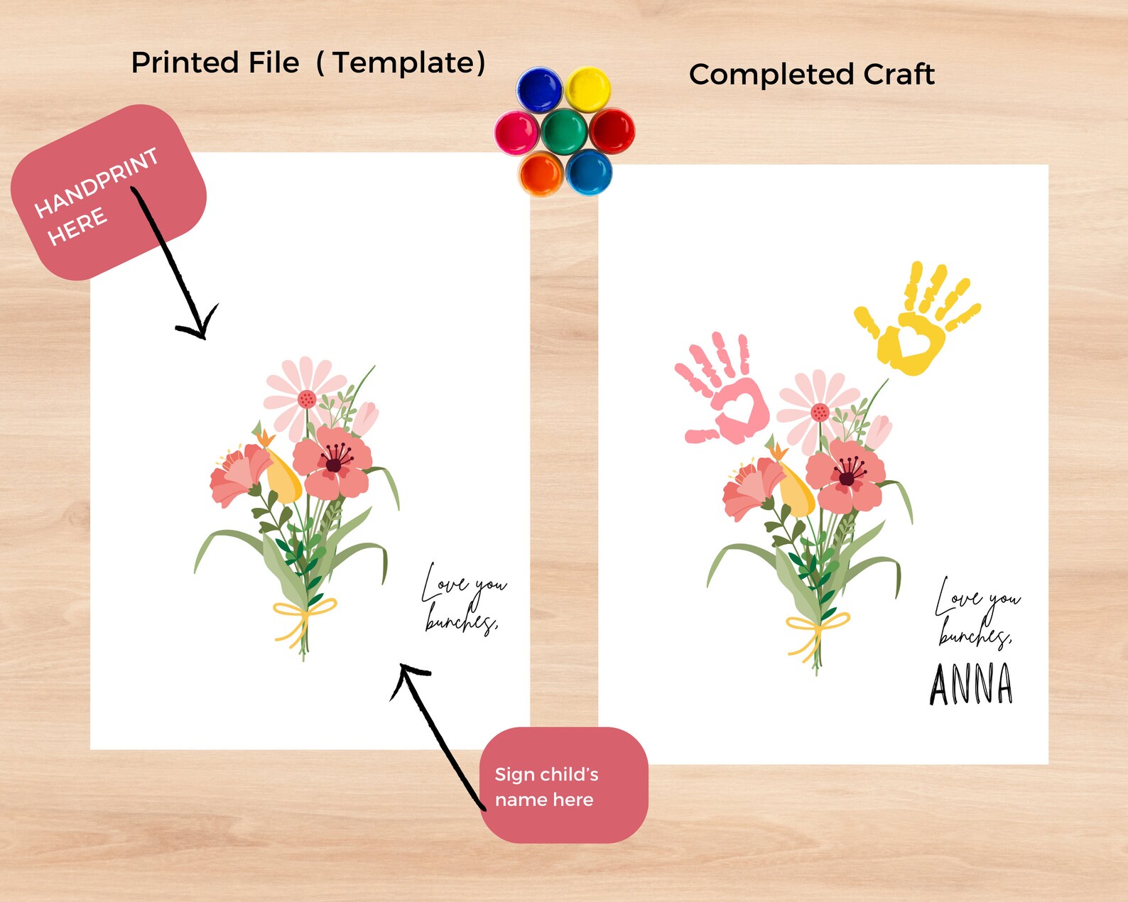 Mothers Day Handprint Art Printable, Mothers Day Gift Handprint Craft ...