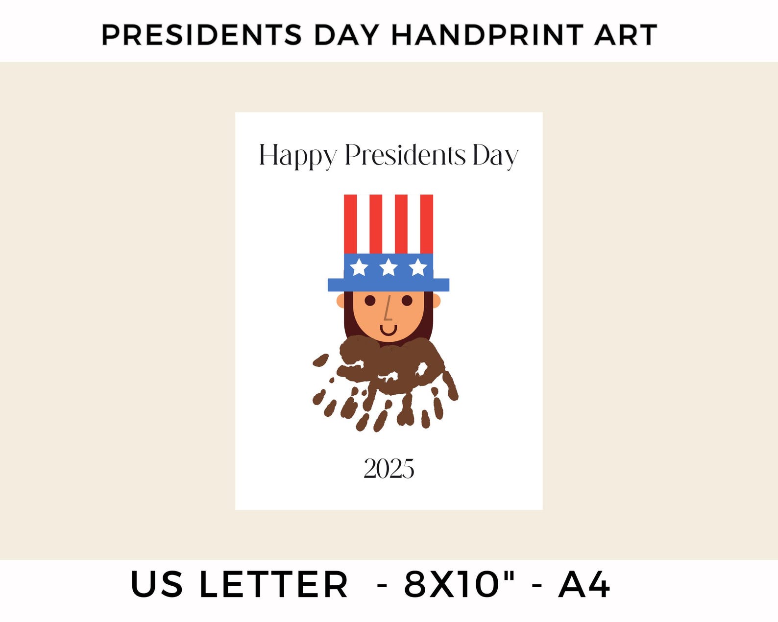 Presidents Day Handprint Craft Preschool, Presidents Day Printable ...