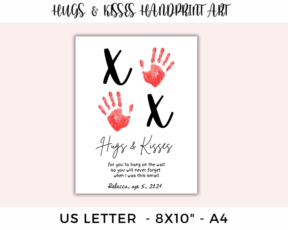 Valentine Handprint Art, Valentine Printable Craft, Valentines Day ...