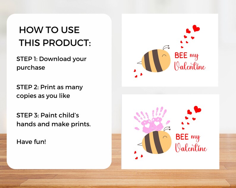 Bee Valentines Handprint Craft, Valentines Day Handprint Craft ...