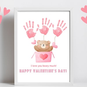 Valentines Day Handprint Art, Personalized Valentine Printable Craft ...