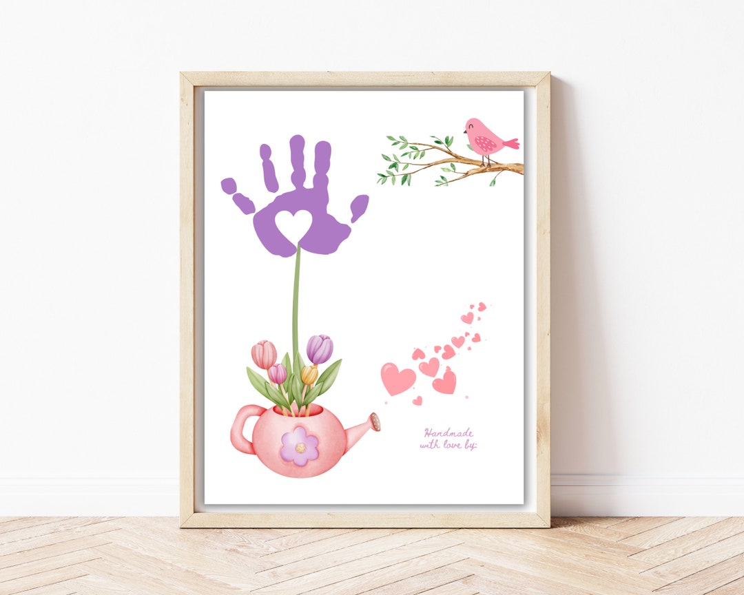 Mothers Day Handprint Art Printable, Mothers Day Gift for Grandmom ...
