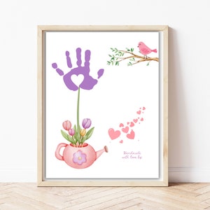 Mothers Day Handprint Art Printable, Mothers Day Gift for Grandmom ...