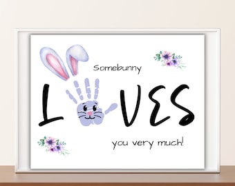 Handprint Bunny Keepsake Craft, Easter Handprint Craft, Some Bunny ...