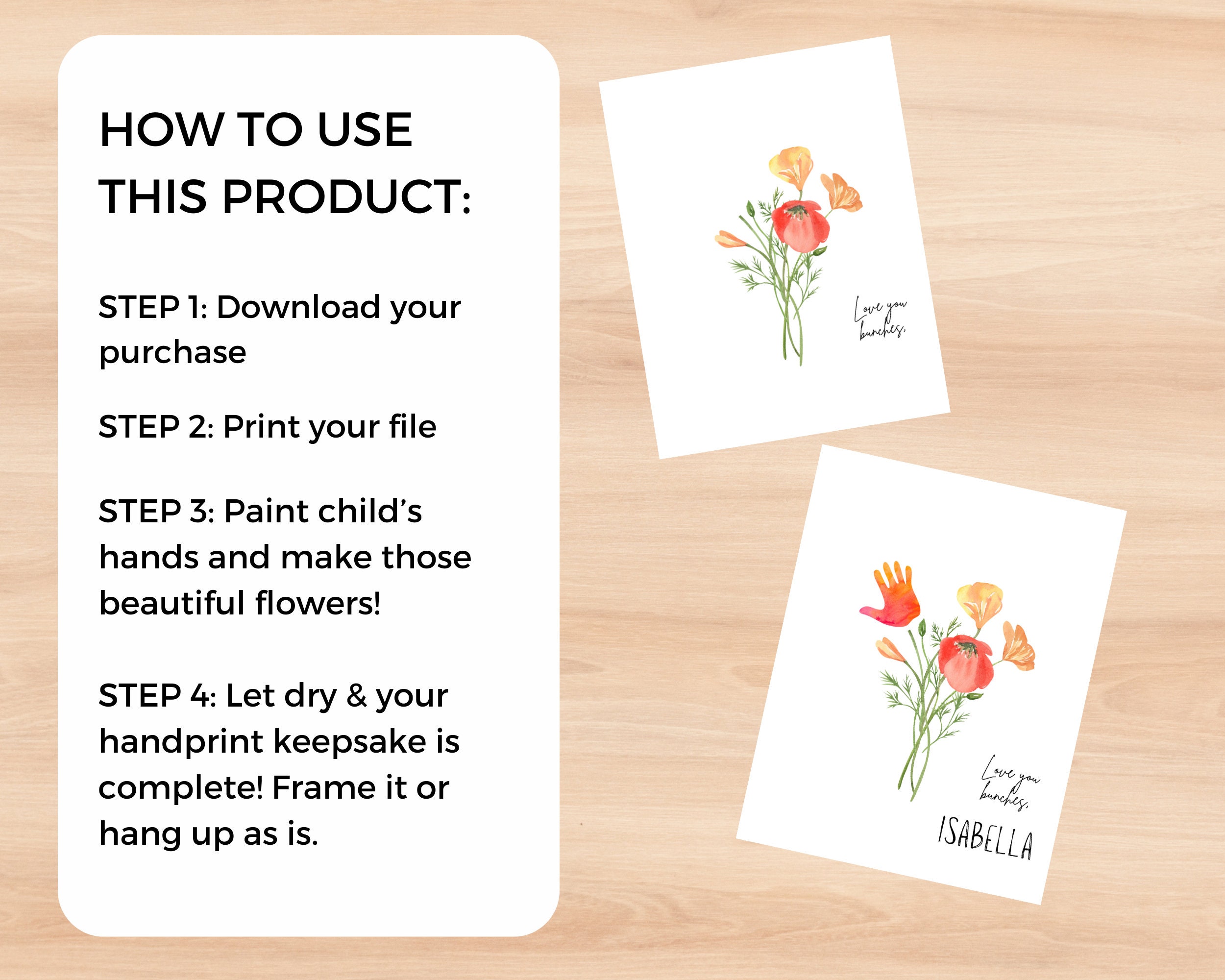 Mothers Day Handprint Art Printable, Mom Birthday Handprint Craft, 1st ...