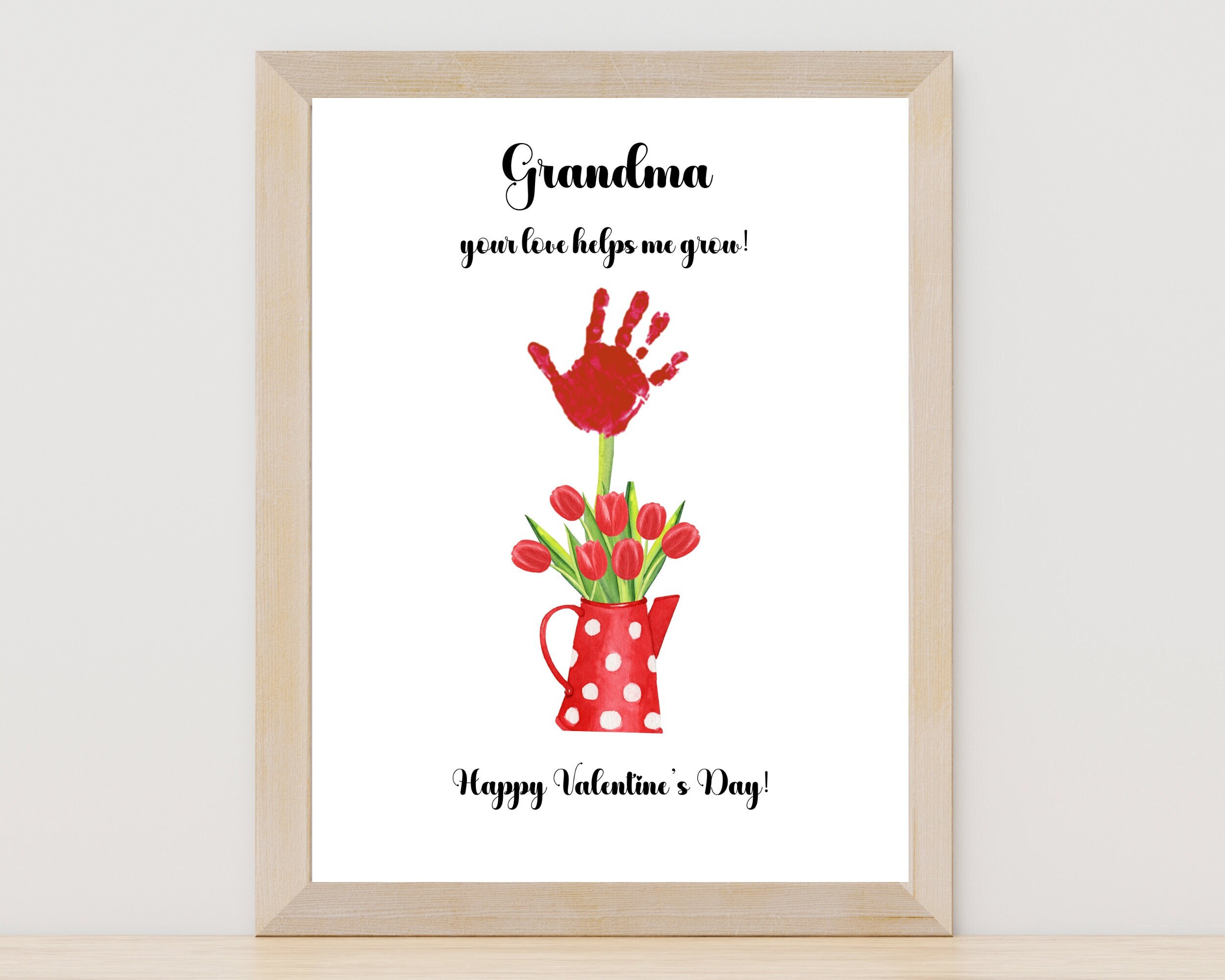 Grandma Handprint Art Valentines Day, Valentines Day Printable Craft ...