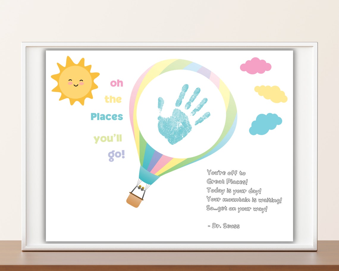 Dr. Seuss Handprint Art Craft, Read Across America Craft, Red Fish Blue ...