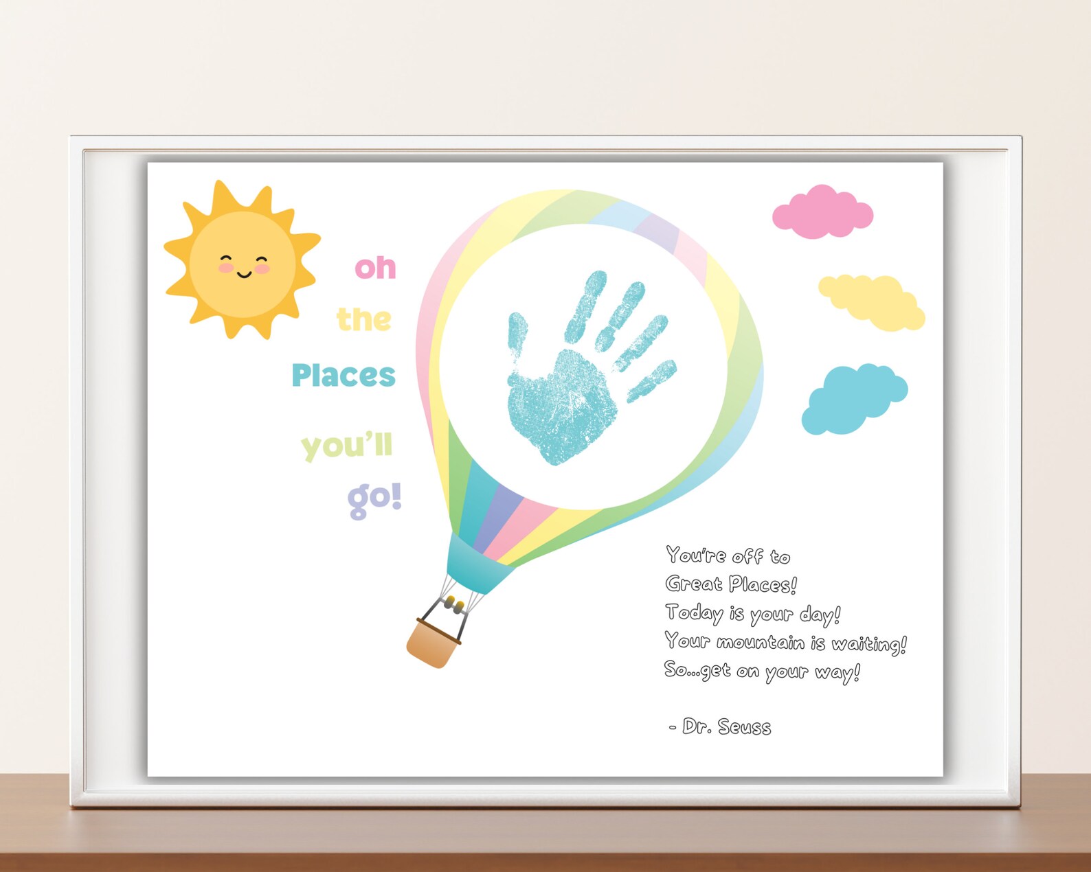 Dr. Seuss Handprint Art Craft, Read Across America Craft, Red Fish Blue ...