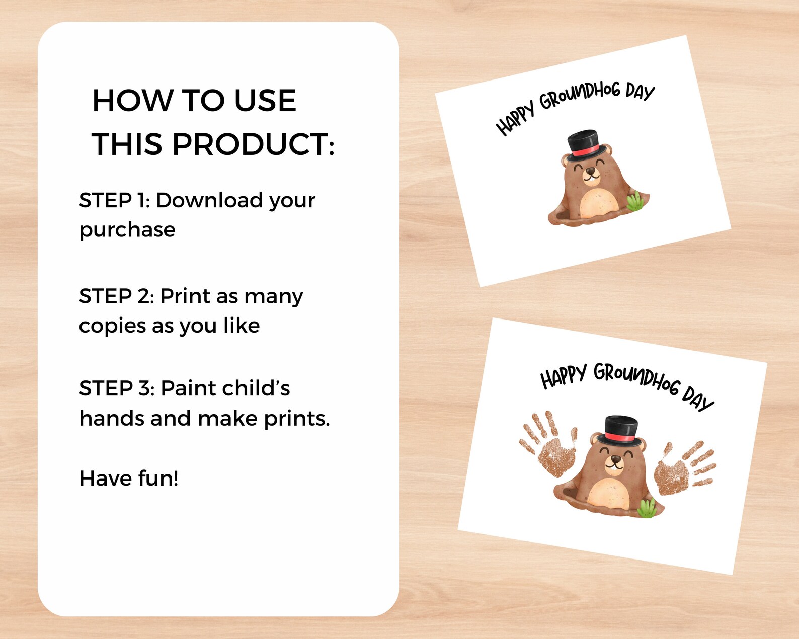 Groundogs Day Handprint Art Craft Bundle Preschool, Groundhogs Day ...