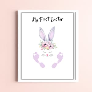 Easter Footprint Art, Baby Footprint Art, Easter Craft, My First Easter ...