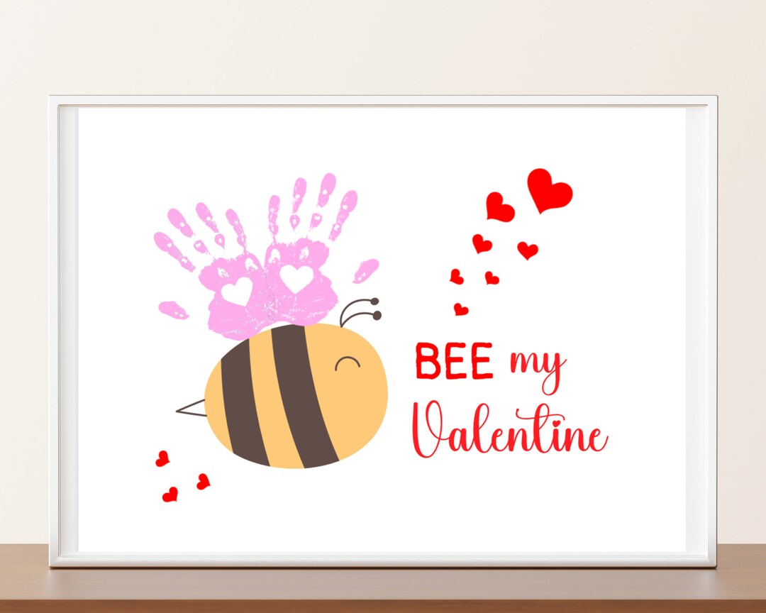 Bee Valentines Handprint Craft, Valentines Day Handprint Craft ...