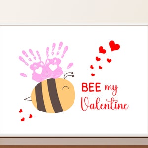 Bee Valentines Handprint Craft, Valentines Day Handprint Craft ...