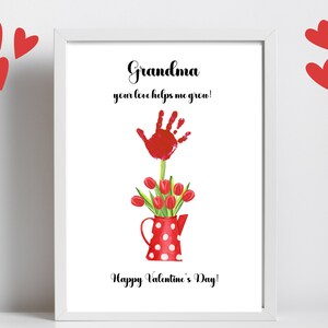 Grandma Handprint Art Valentines Day, Valentines Day Printable Craft ...